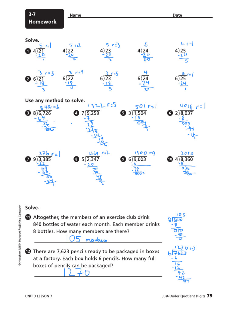 Homework and Remembering 3-7 | PDF
