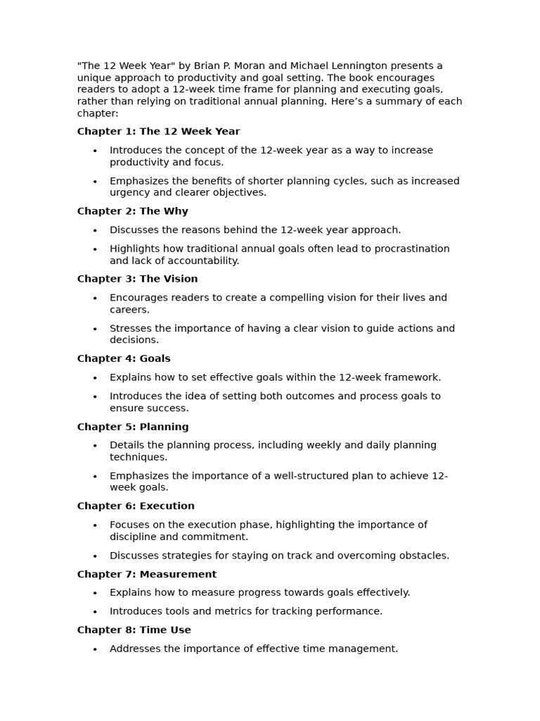 The 12 Week Year | PDF