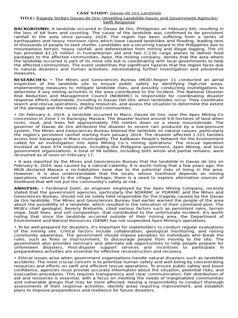 Case Study - Socsci 2190 | PDF