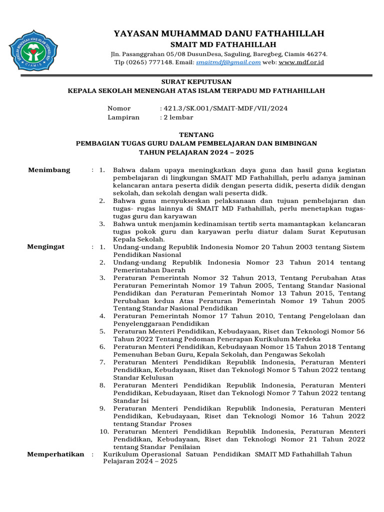 SK Guru Dan Jabatan Juli 2024 | PDF