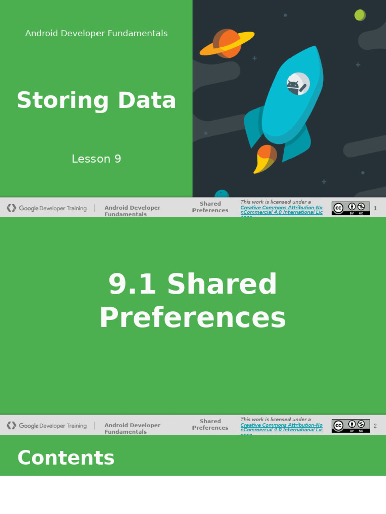 09.1 Shared Preferences | PDF