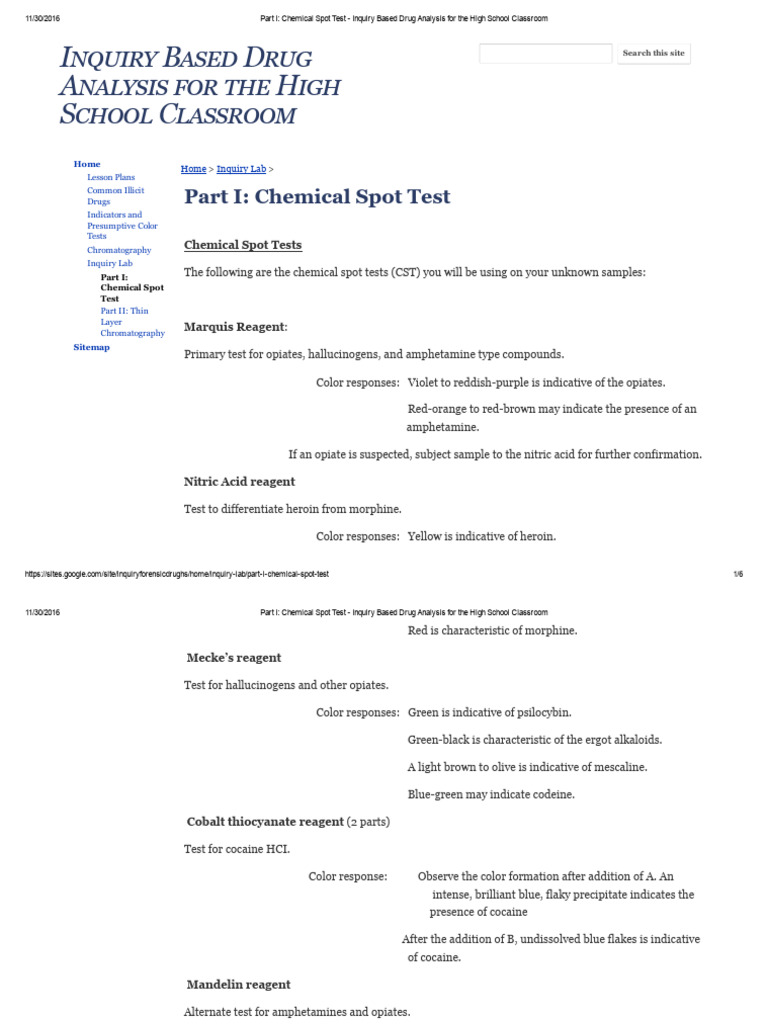 Chemical Spot Test | PDF