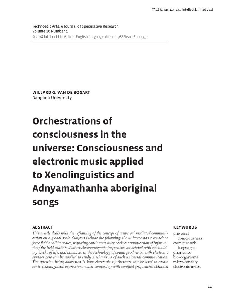 Orchestrations of Consciousness in The Universe - Consciousness and ...
