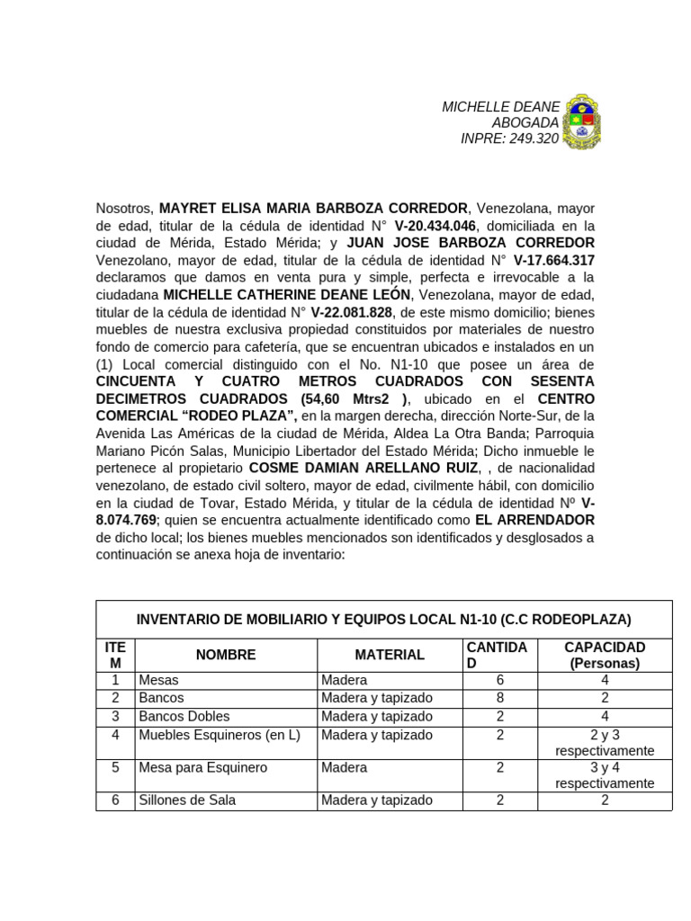 COMPRAVENTA BIENES MUEBLES MAYRET | PDF