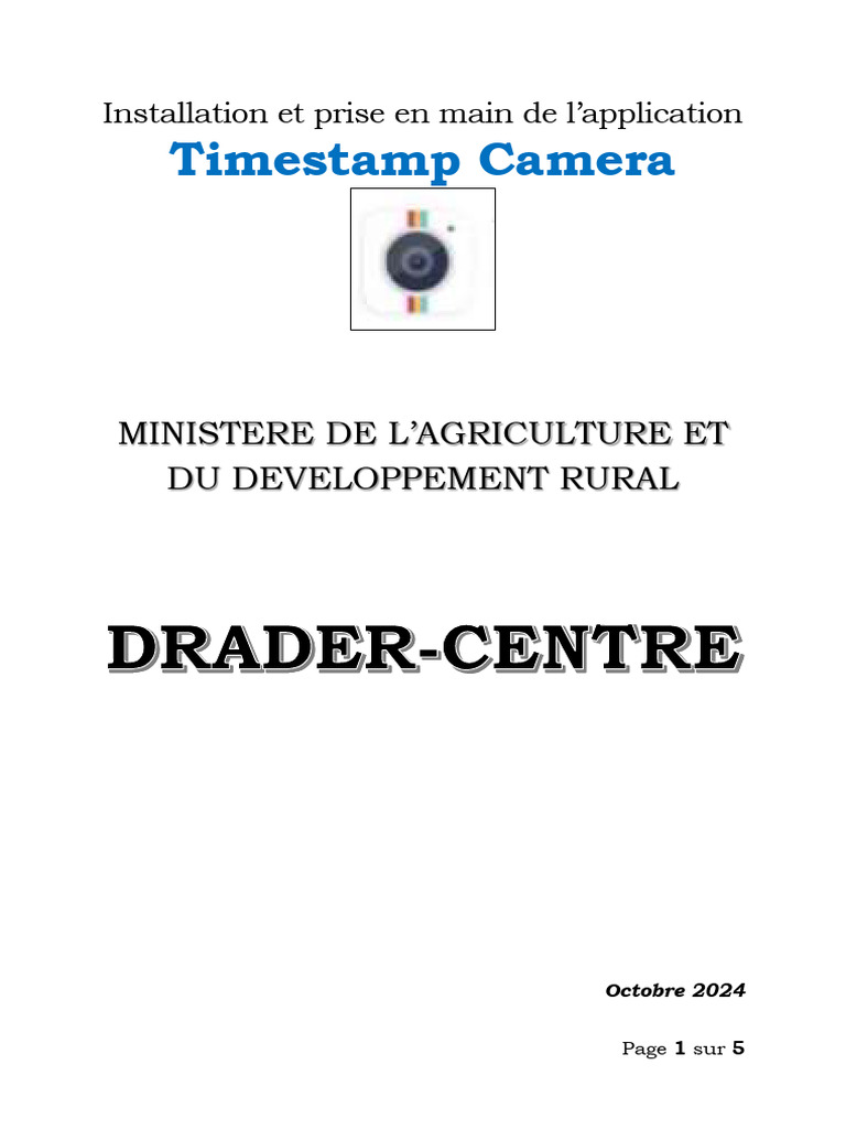 Tutoriel Timestamp Camera | PDF
