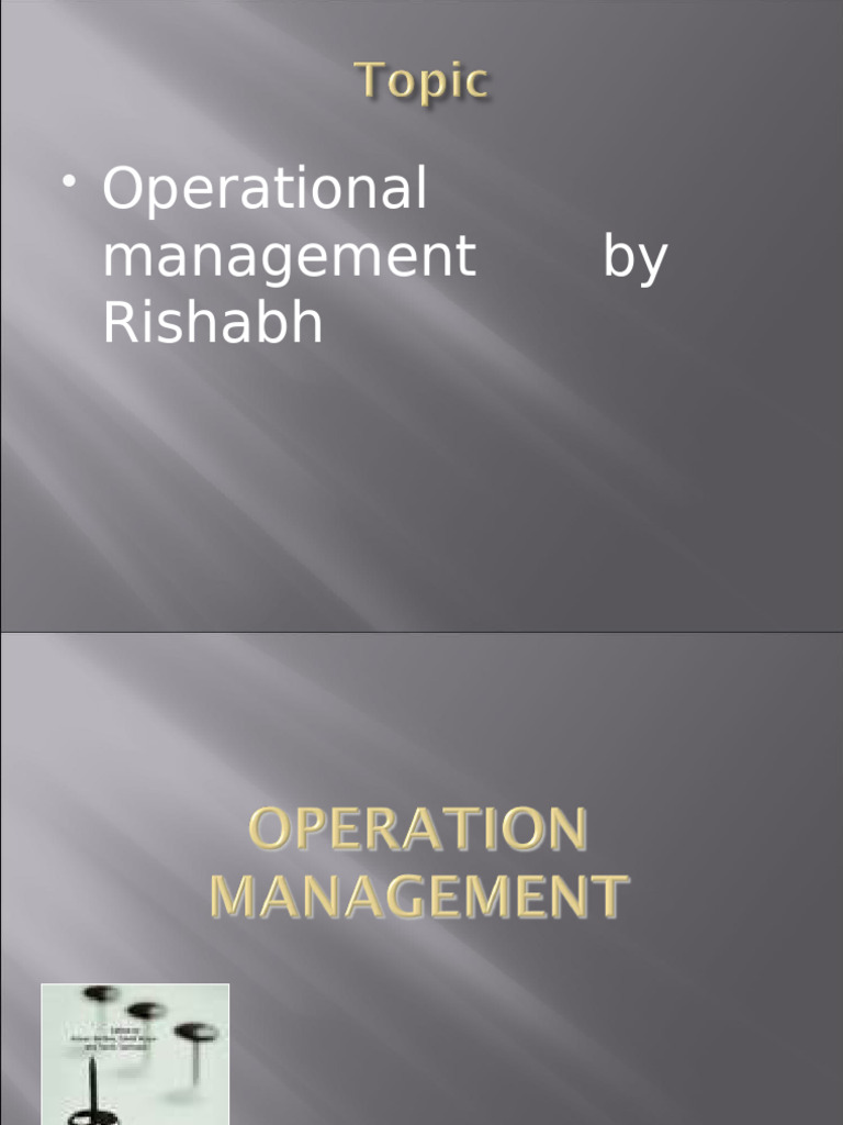 Operation Management | PDF