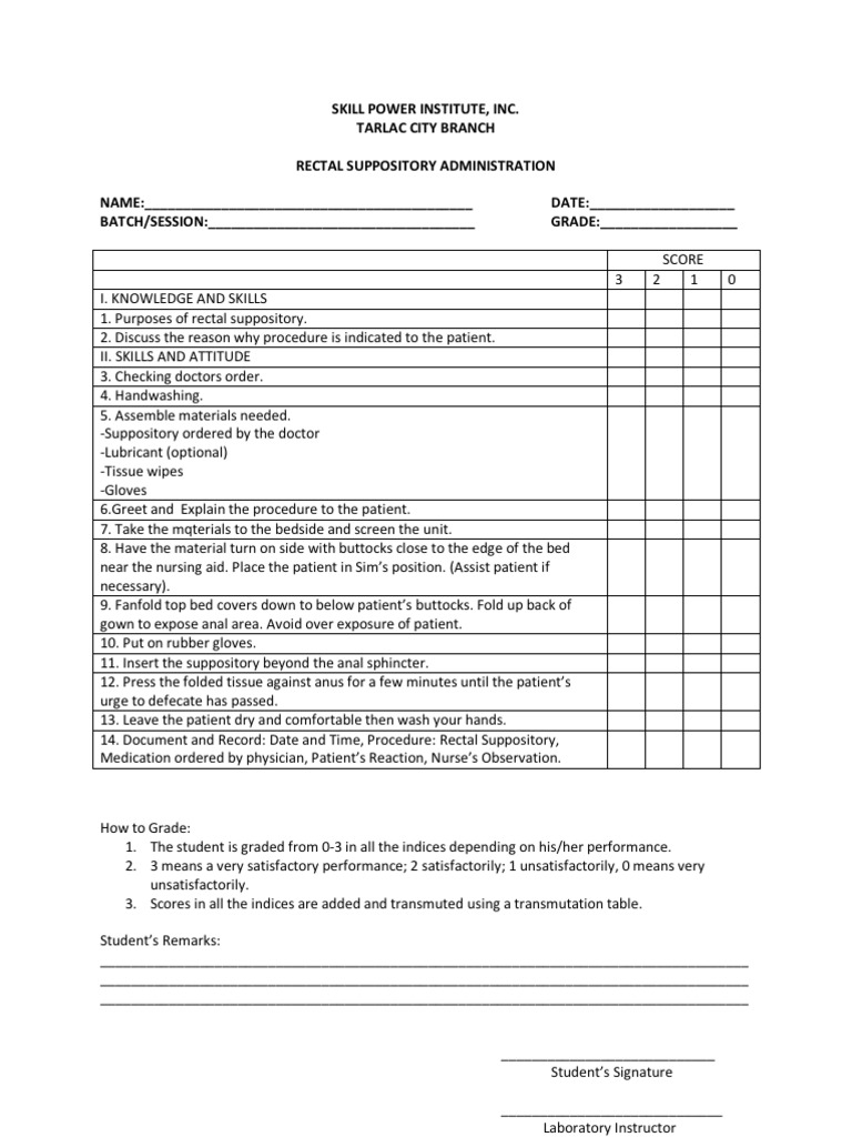 Rectal Suppository Administration | PDF | Rectum | Hand Washing