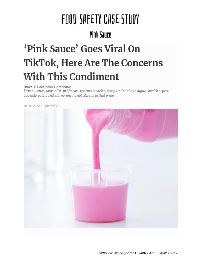Food Safety Case Study: Pink Sauce' Goes Viral On Tiktok, Here Are The ...