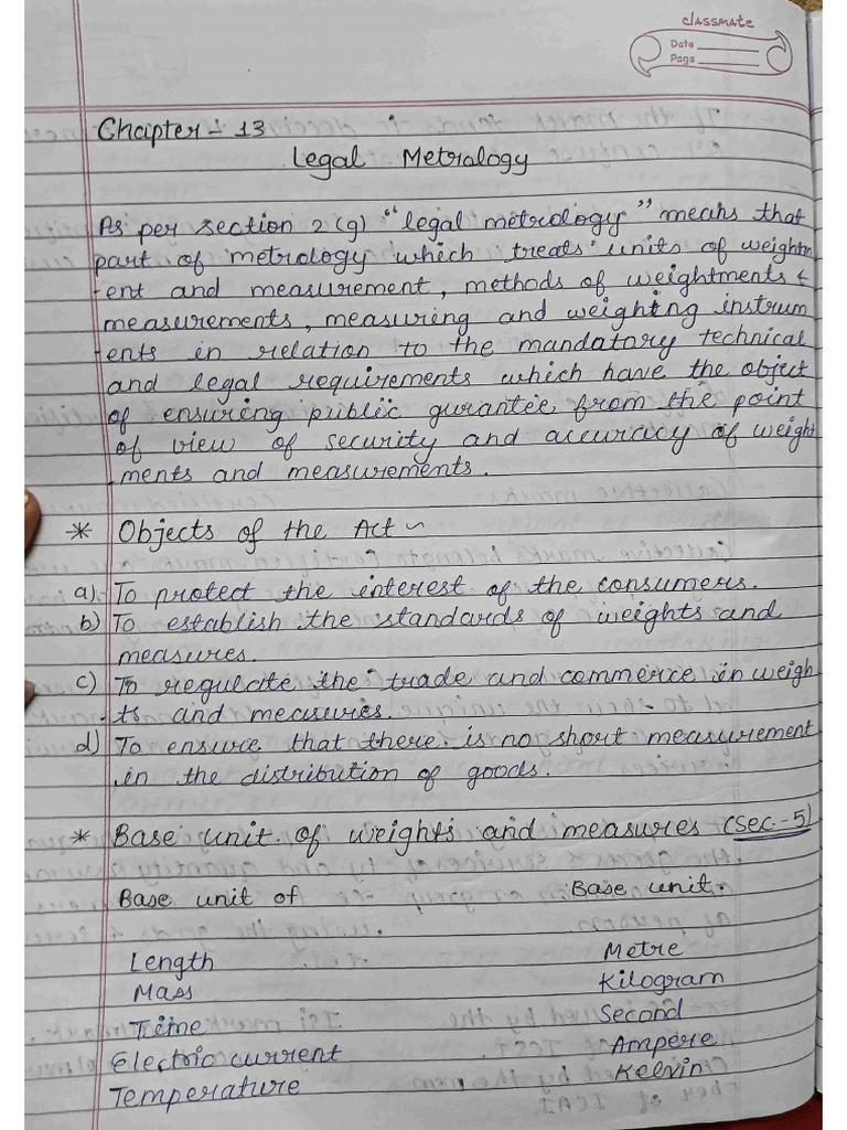 Ch-13 Legal Metrology | PDF