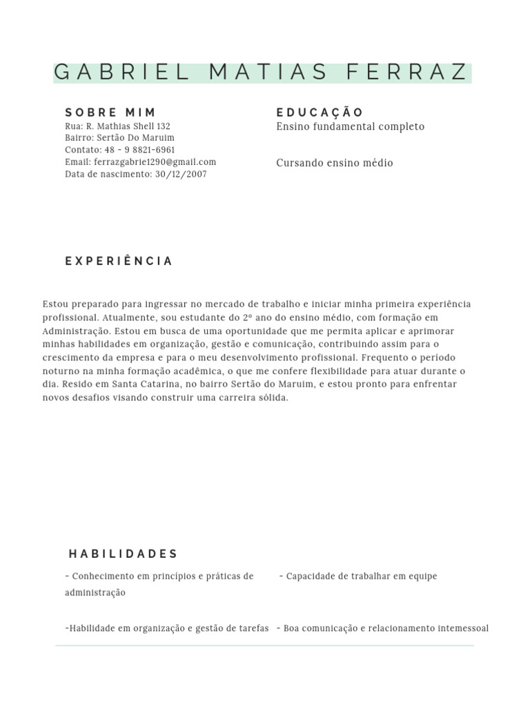 Currículo PDF | PDF