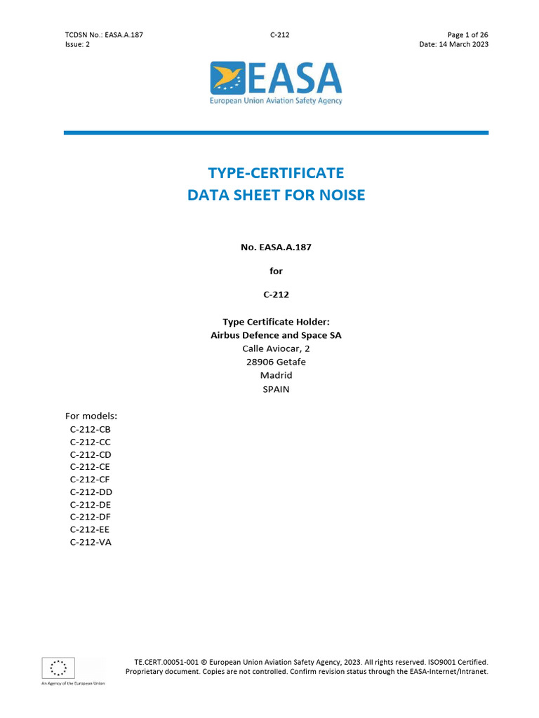 TCDSN EASA.A.187 Issue 02 | PDF