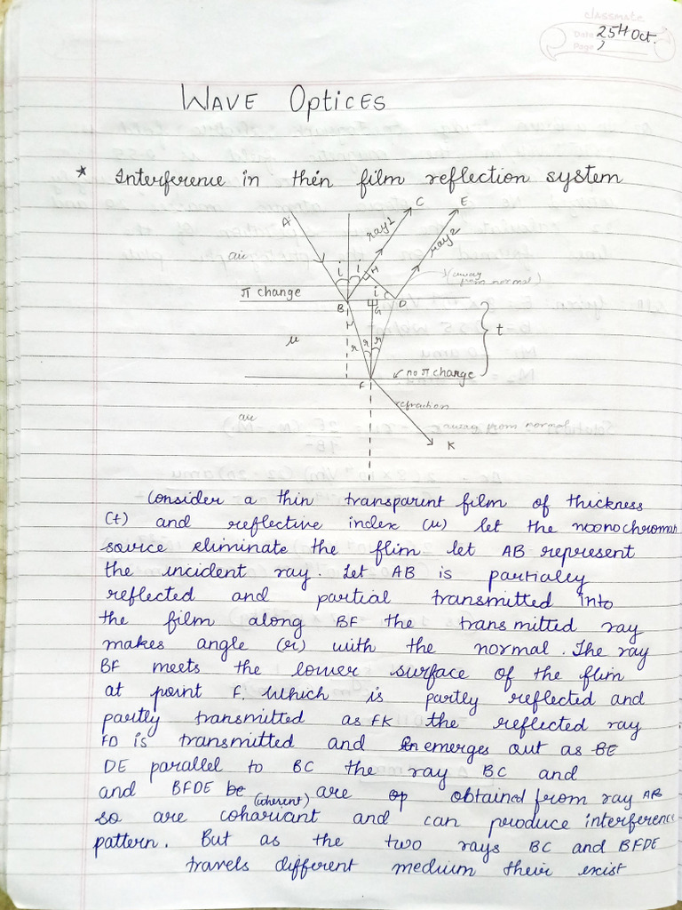 Unit 1 Wave Optics Mam Notes | PDF