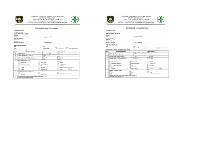 Skrinning Layak Hamil | PDF