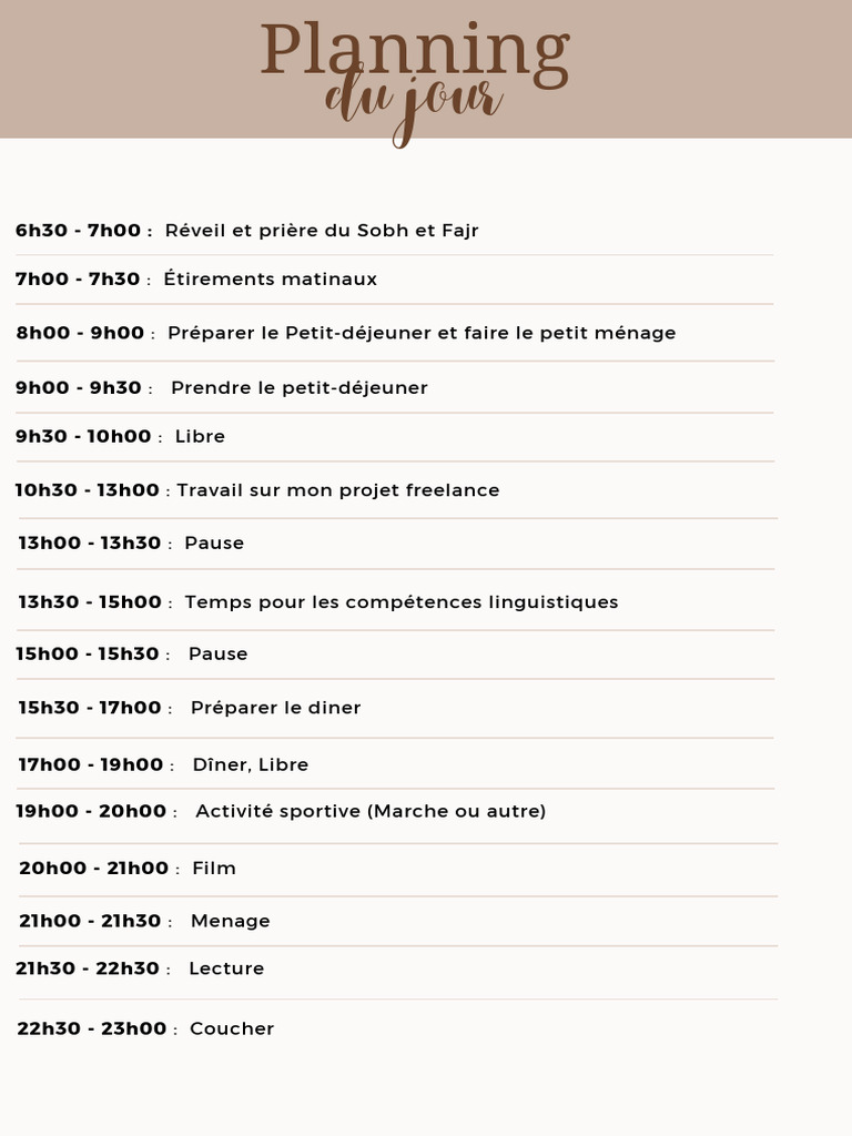 Beige Rose Simple Planning Du Jour Planning | PDF Beige Rose Simple Planning Du Jour Planning | PDF