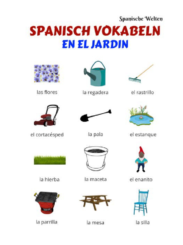 Vocabulario Jardin | PDF