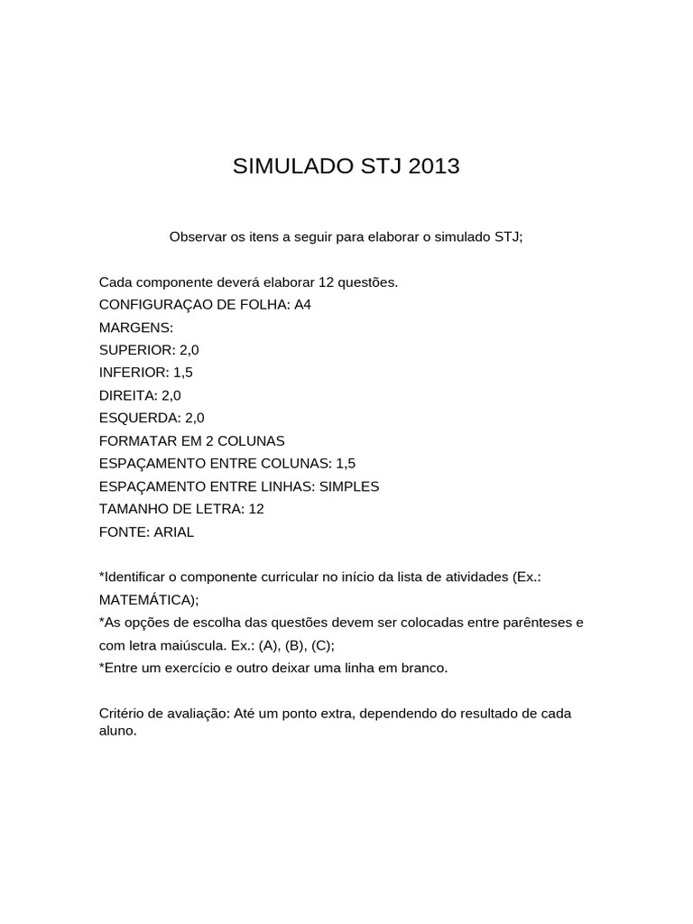 Orientações Simulado STJ | PDF