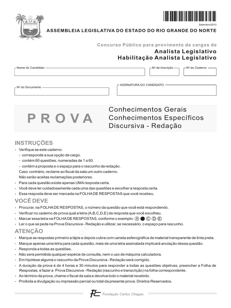 Prova A01 Tipo 001 | PDF