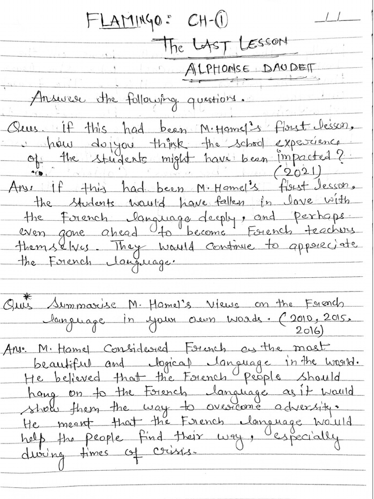 Flaming- Ch 1 Important Q-A | PDF