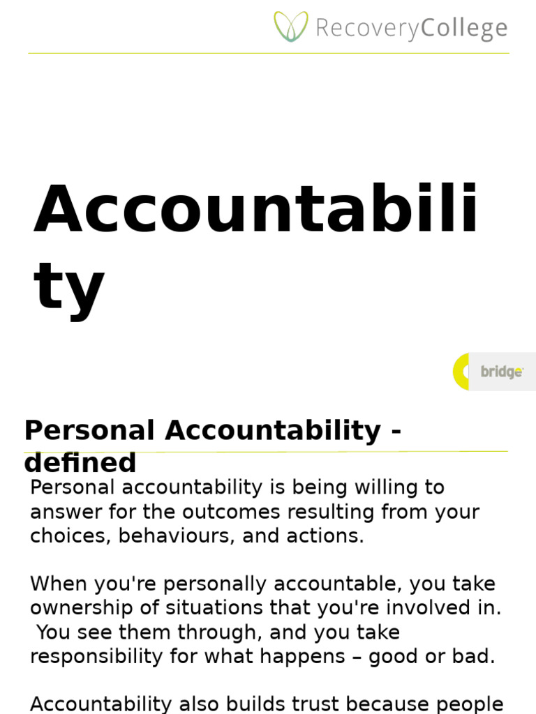Accountability Workbook | PDF