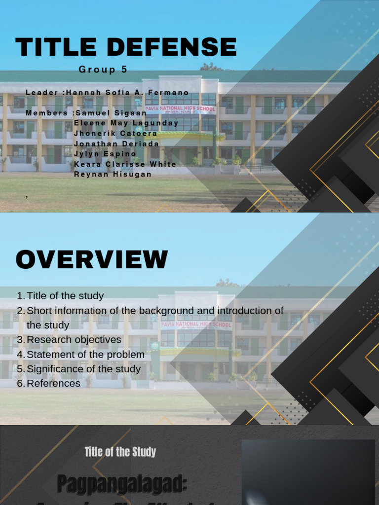 Title Defense Presentation (Group 5) | PDF