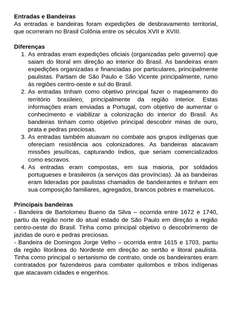 Entradas e Bandeiras | PDF