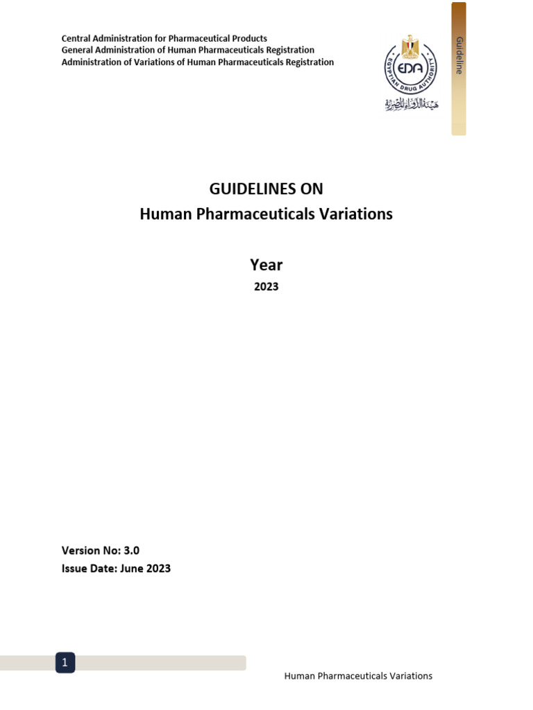 third-edition-of-human-pharmaceuticals-variations-guidelines-2023 | PDF