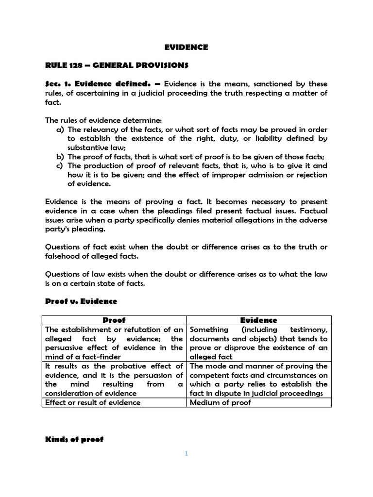 EVIDENCE | PDF