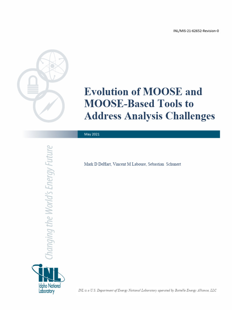 Evolution of MOOSE and MOOSE-Based Tools To Address Analysis Challenges | PDF