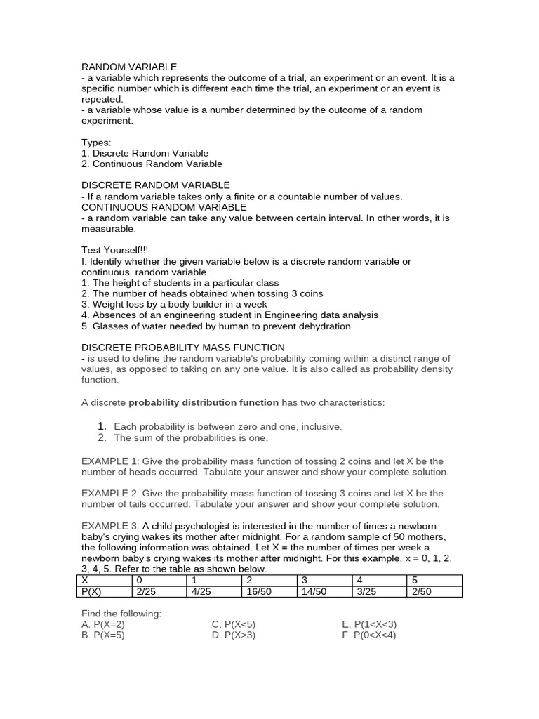 Random Variable | PDF