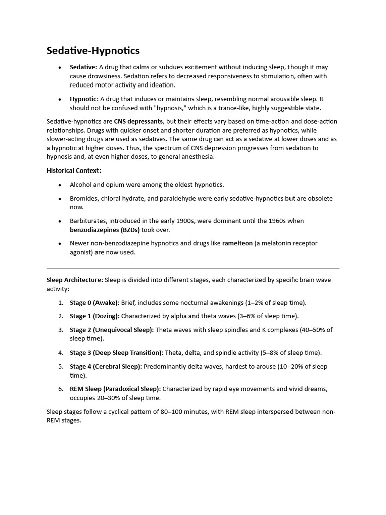 Sedative Hypnotics | PDF