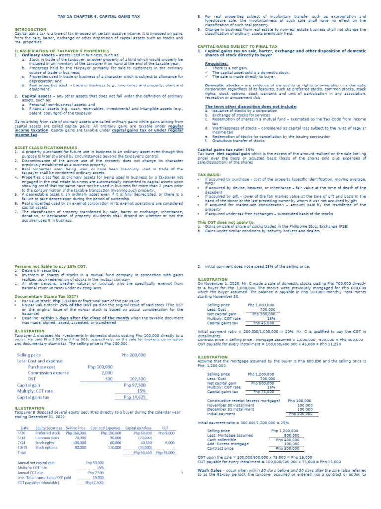 Tax Lecture-Midterms | PDF