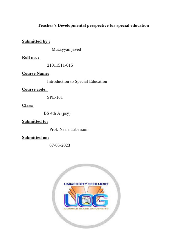 Spe Teacher's Perspective | PDF