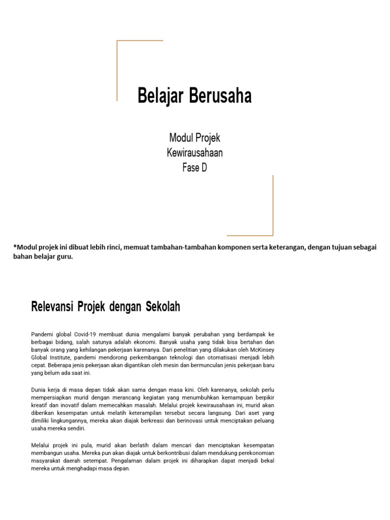 Modul P5 Kewirausahaan | PDF