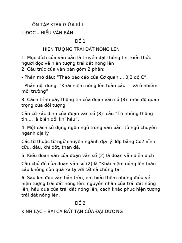 Làm Đề Mẫu Ktra Giữa Kì 1 | PDF