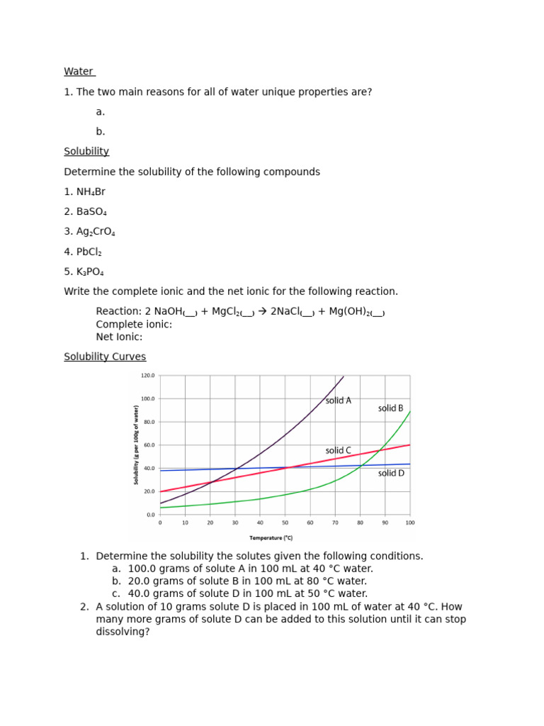 Solubility Test Review | PDF