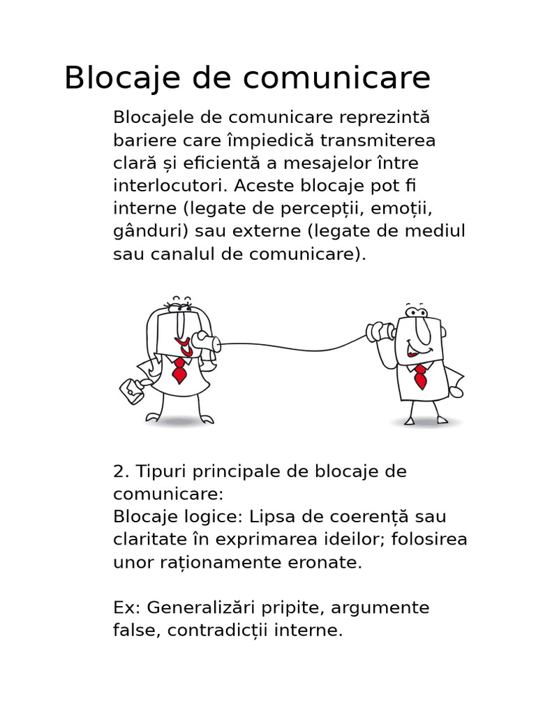 Blocaje de Comunicare | PDF