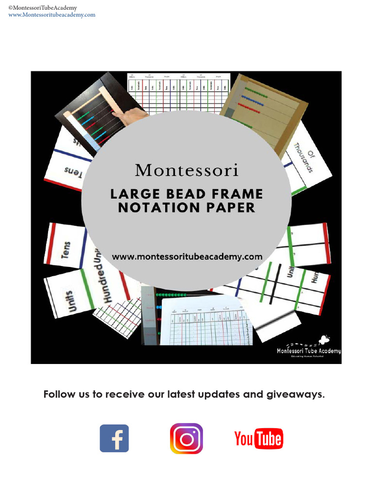 Montessori Large Bead Frame Notation Paper | PDF