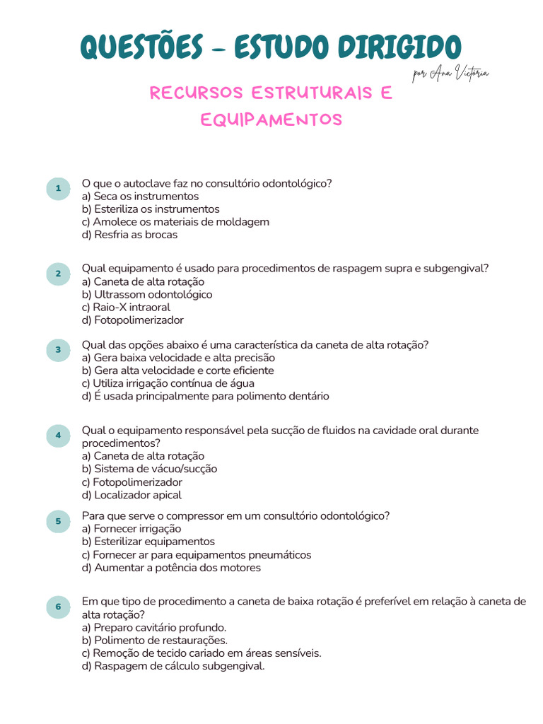 Estudo Dirigido - Monitoria PDF | PDF