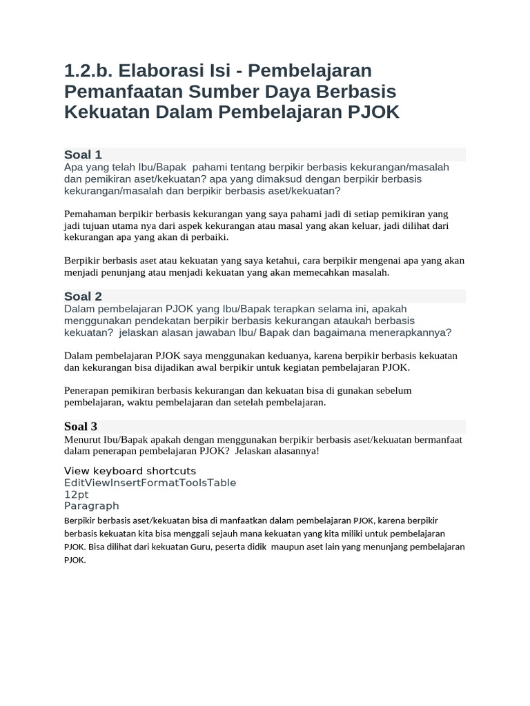 1.2.b. Elaborasi Isi - Pembelajaran Pemanfaatan Sumber Daya Berbasis Kekuatan Dalam Pembelajaran ...
