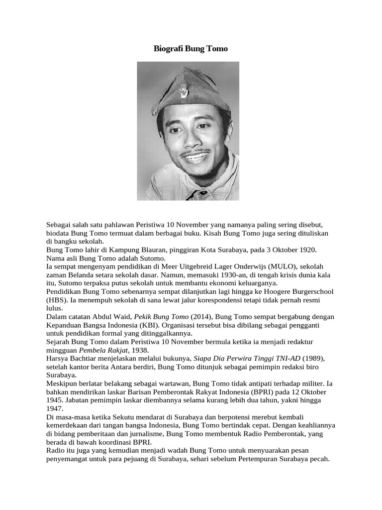Biografi Bung Tomo | PDF