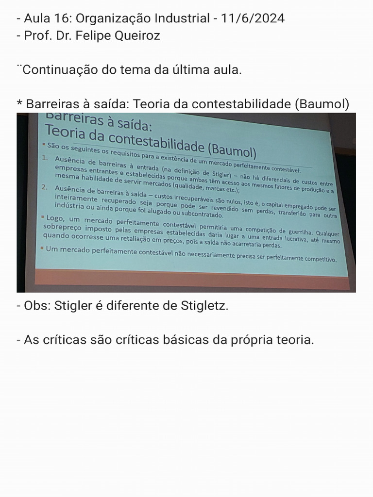 Aula 16 Organização Industrial - 1162024 - 240612 - 192254 | PDF