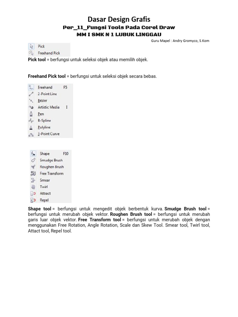 Per_11_Fungsing Tool Pada Corel Draw | PDF