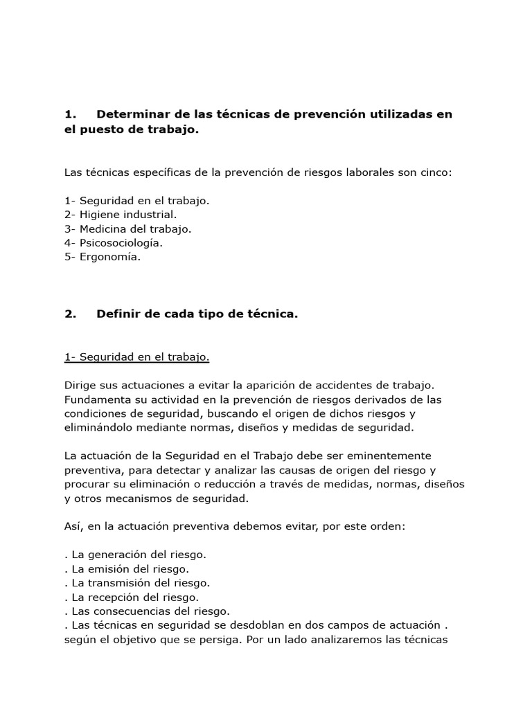 Yovana Grille Rodríguez E2 - Técnicas PRL | PDF