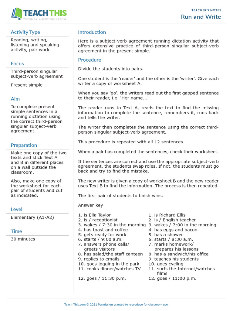 Run and Write | PDF | Language Arts & Discipline