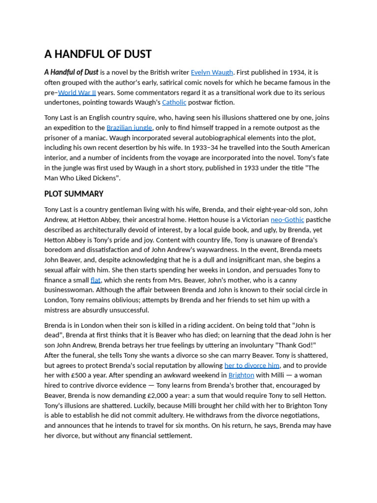 A Handful of Dust | PDF