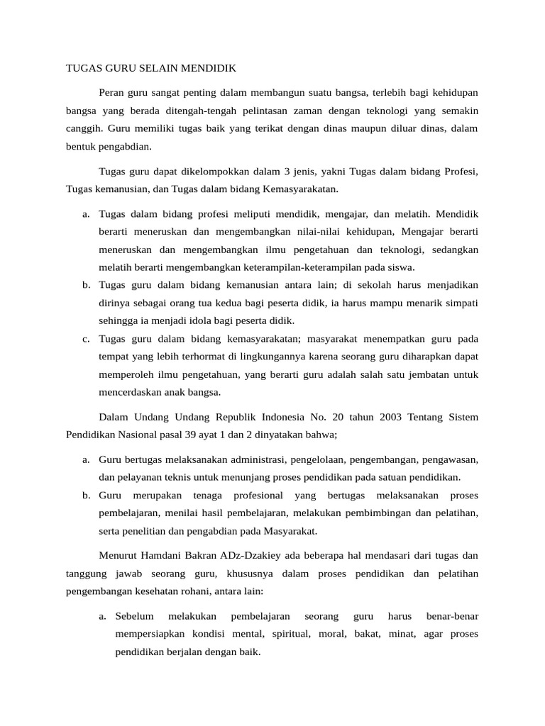 Tugas Guru Selain Mendidik | PDF