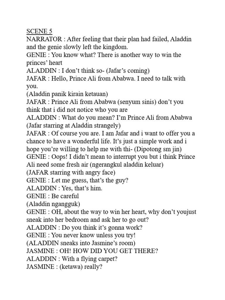 Script Aladdin Part 2 | PDF