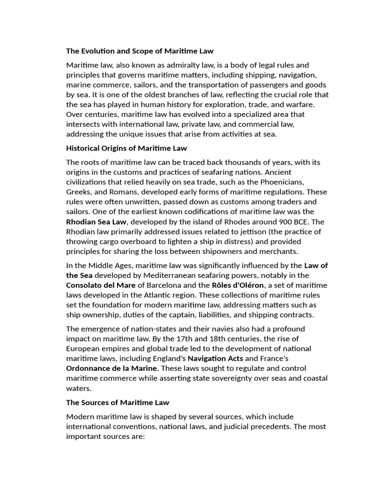 Maritime Law Basics | PDF