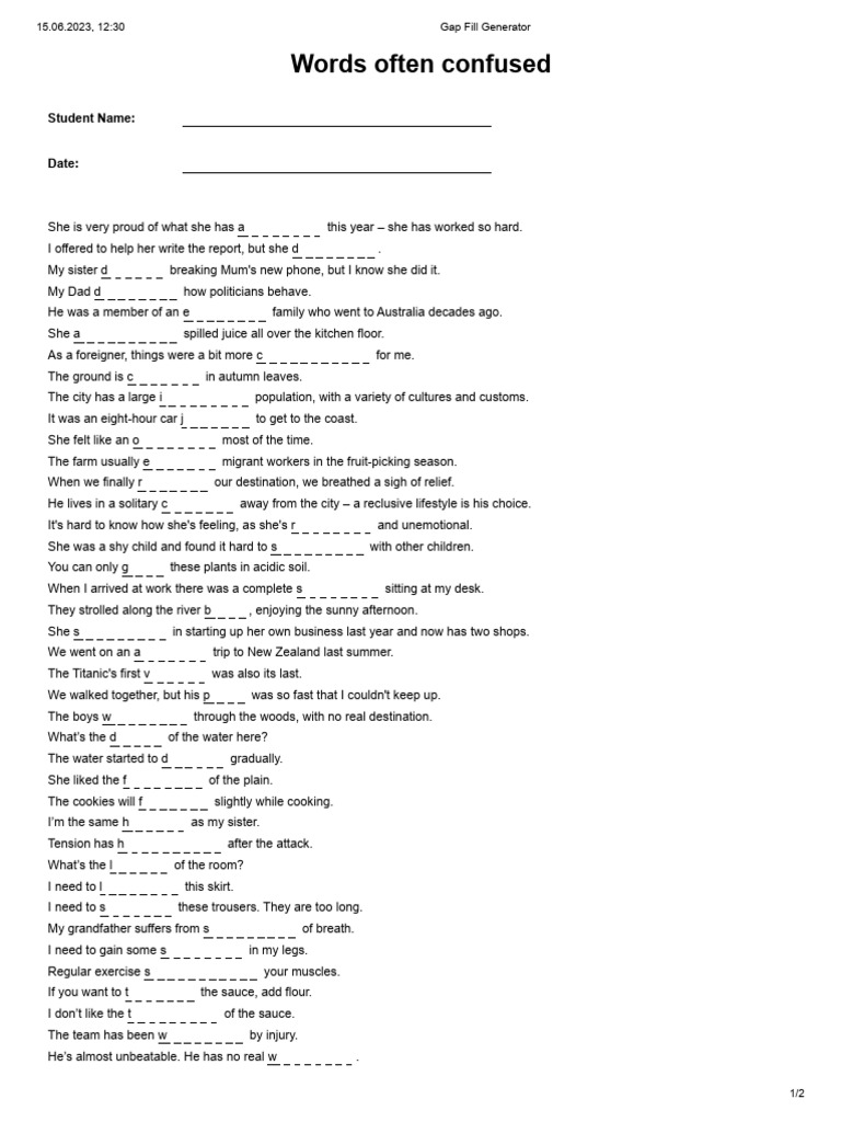 words often confused 3 | PDF