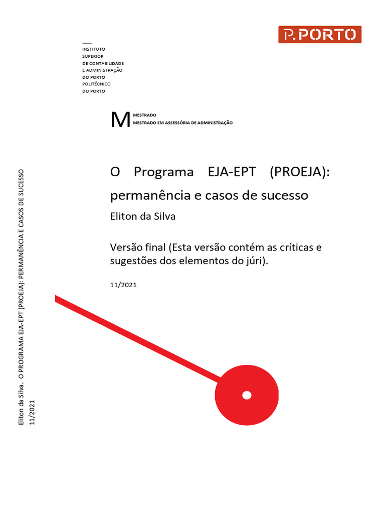 Dissertao O Programa EJA-EPT PROEJA Eliton Silva 2021 | PDF